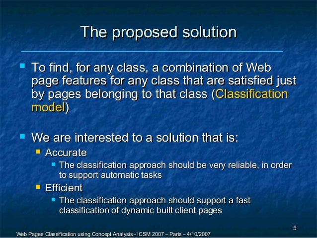 Web Pages Classification using Concept Analysis