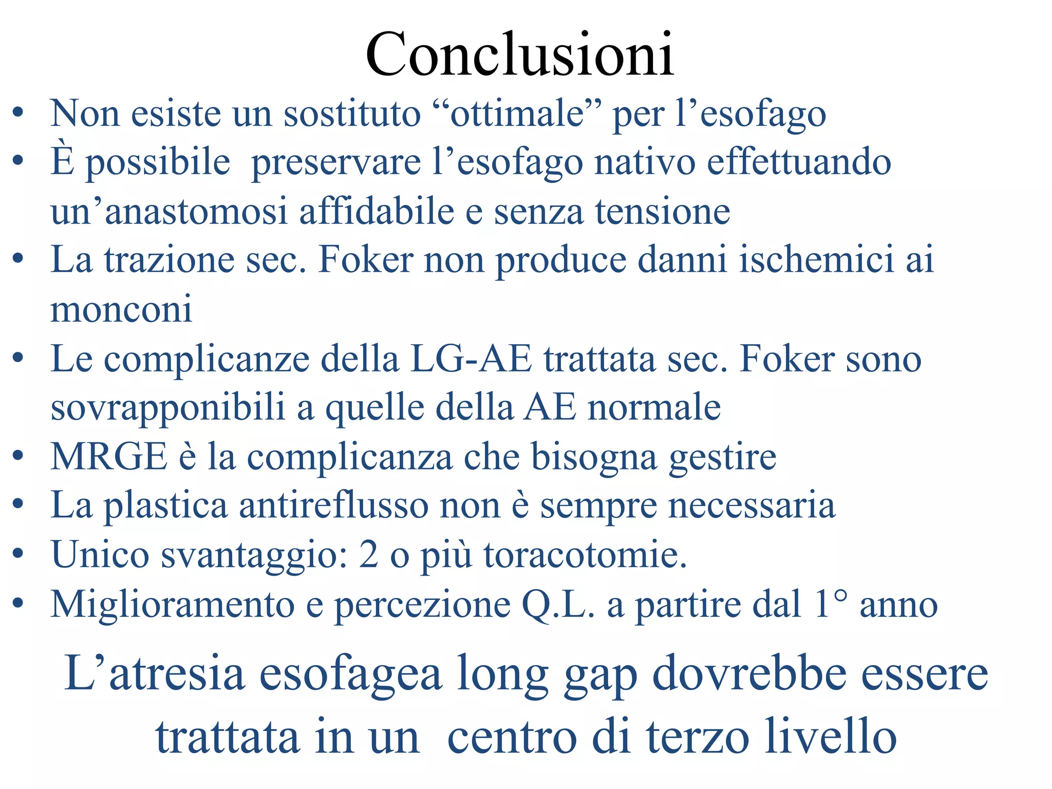 Atresia Esofagea - Chirurgia nel long-gap | PDF