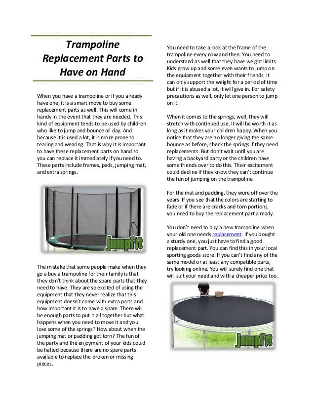 Trampoline Maintenance And Safety Precautions