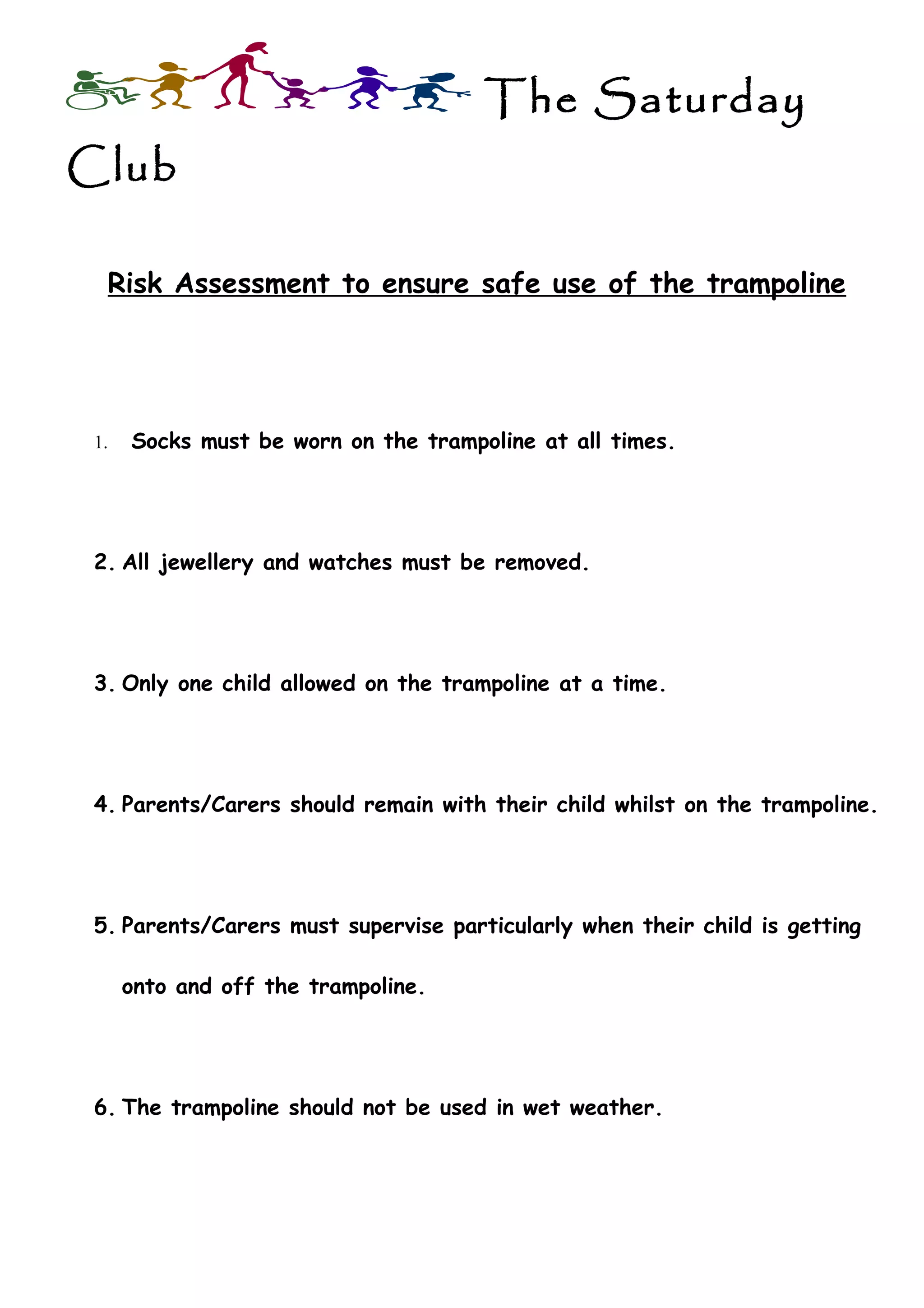 Trampoline risk assessment | DOC