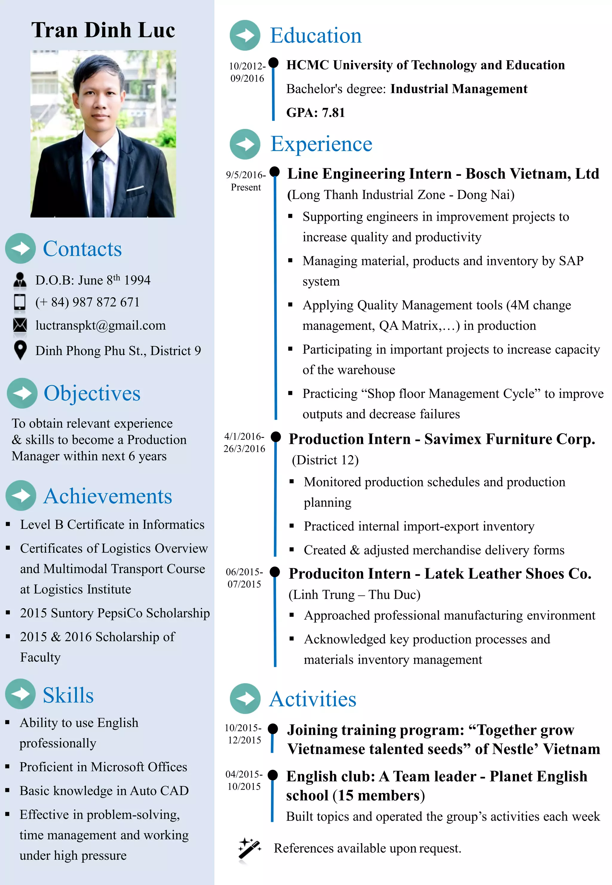 Curriculum Vitae - Tran Dinh Luc | PDF