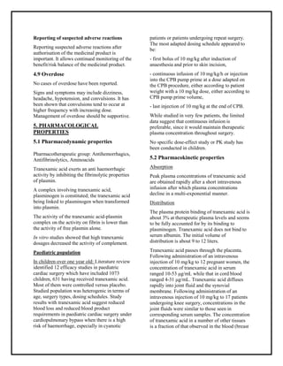 Tranexamic acid 500mg5ml solution for injection smpc taj ...