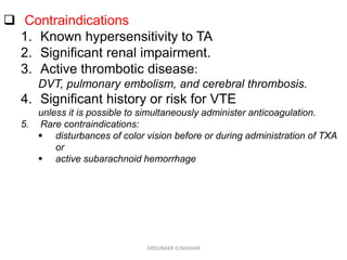 TRANXAMIC ACID IN MANAGEMENT OF POSTPARTUM HEMORRHAGE | PDF