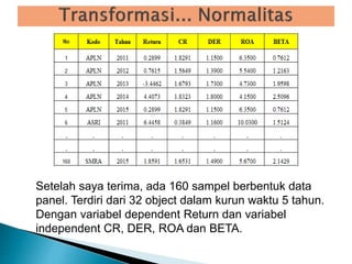 Tranformasi untuk data tidak normal | PPTX