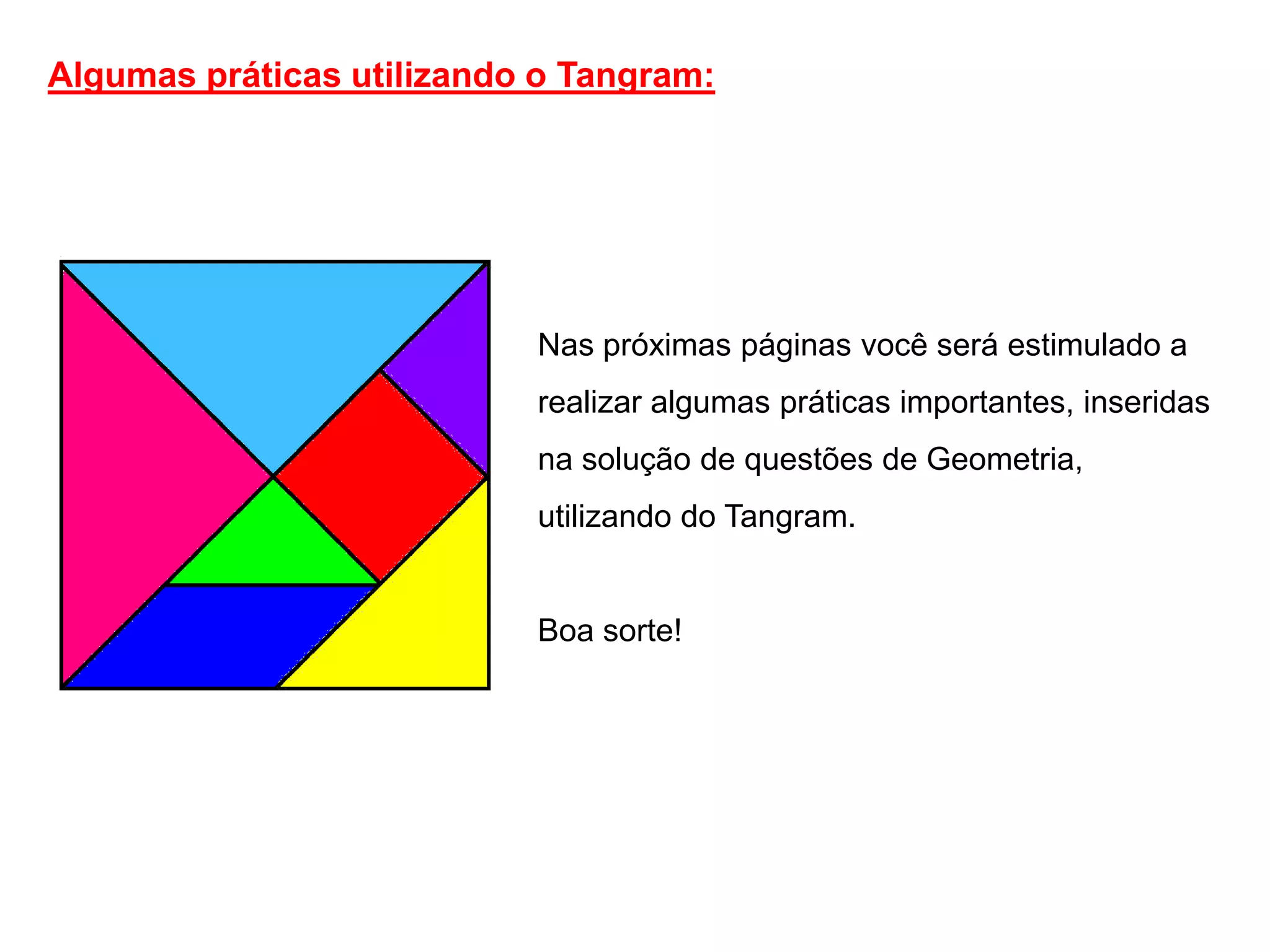Cálculo de áreas utilizando o Tangram | PDF