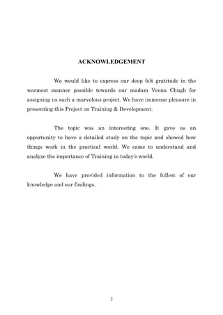 Traning and development | PDF