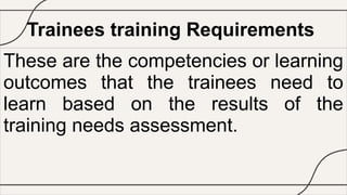 TRANING PLAN - WORK-BASED LEARNING WITH EMPHASIS ON TRAINERS ...