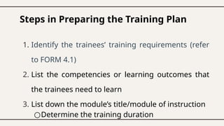 TRANING PLAN - WORK-BASED LEARNING WITH EMPHASIS ON TRAINERS ...