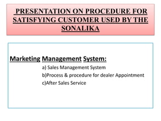 Customer Satisfaction at Sonalika Tractors | PPTX