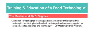 Tranining education competencies of food technologists | PPTX