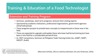 Tranining education competencies of food technologists | PPTX