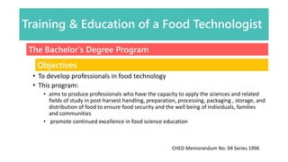 Tranining education competencies of food technologists | PPTX