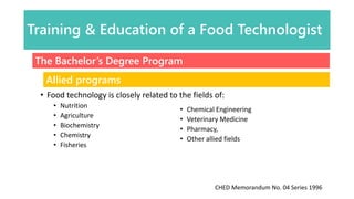Tranining education competencies of food technologists | PPTX