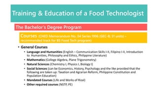 Tranining education competencies of food technologists | PPTX