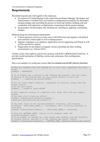 Trank and branches for configuration management | PDF