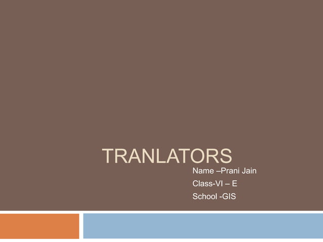 tranlators | PPTX