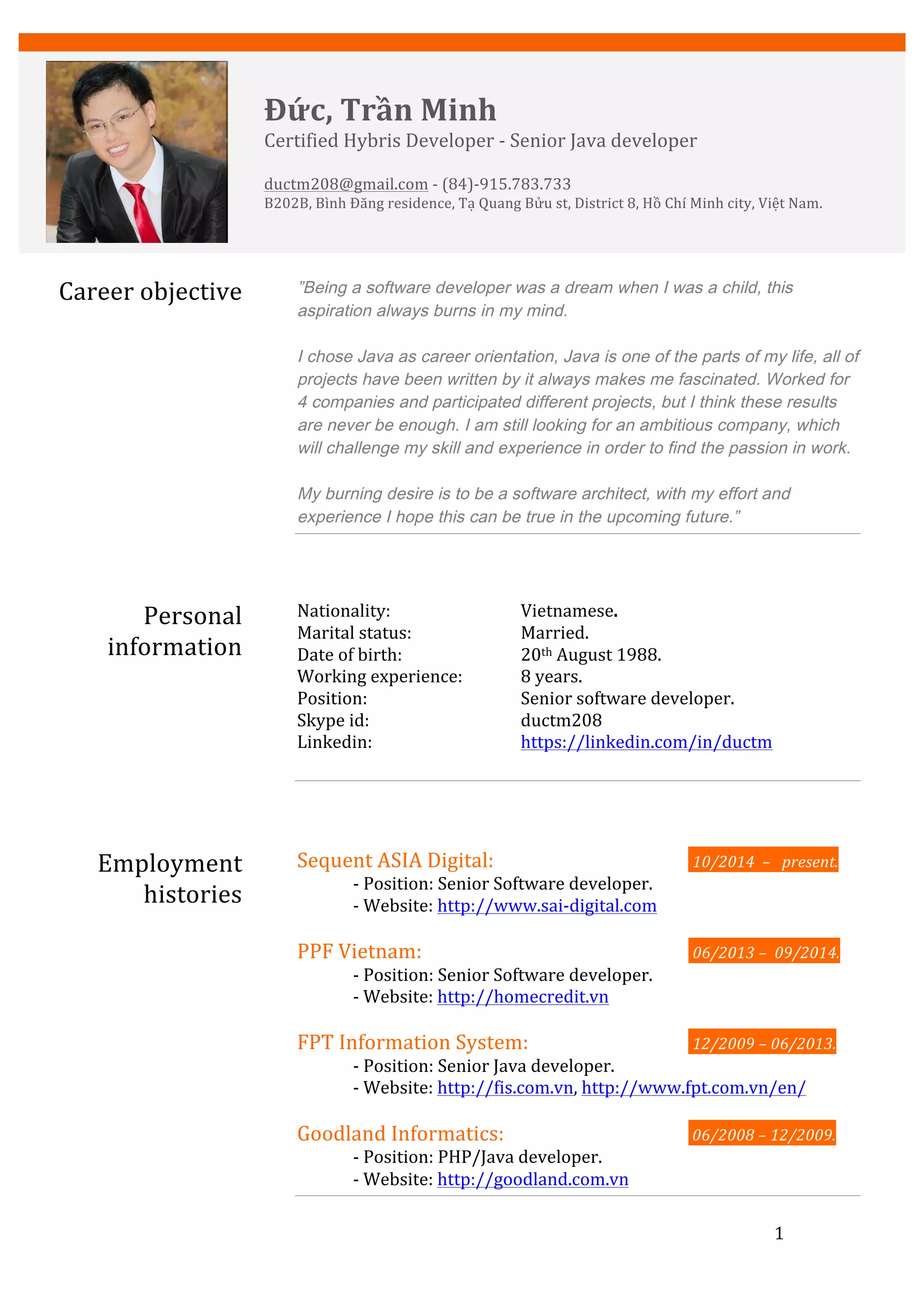 Tran Minh Duc - Certified Hybris Dev | PDF