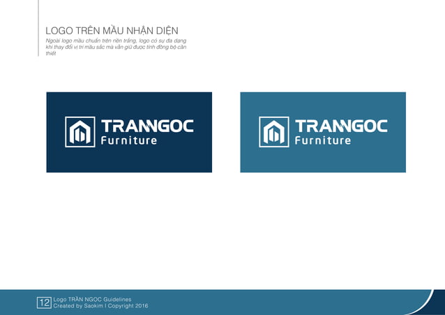 Bộ quy chuẩn thiết kế logo nội thất Trần Ngọc | PDF