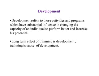 Tranning and development ppt | PPT