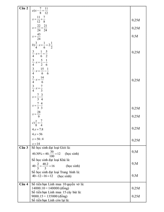 Đề Thi HK2 Toán 6 - THCS Trần Quang Khải | PDF