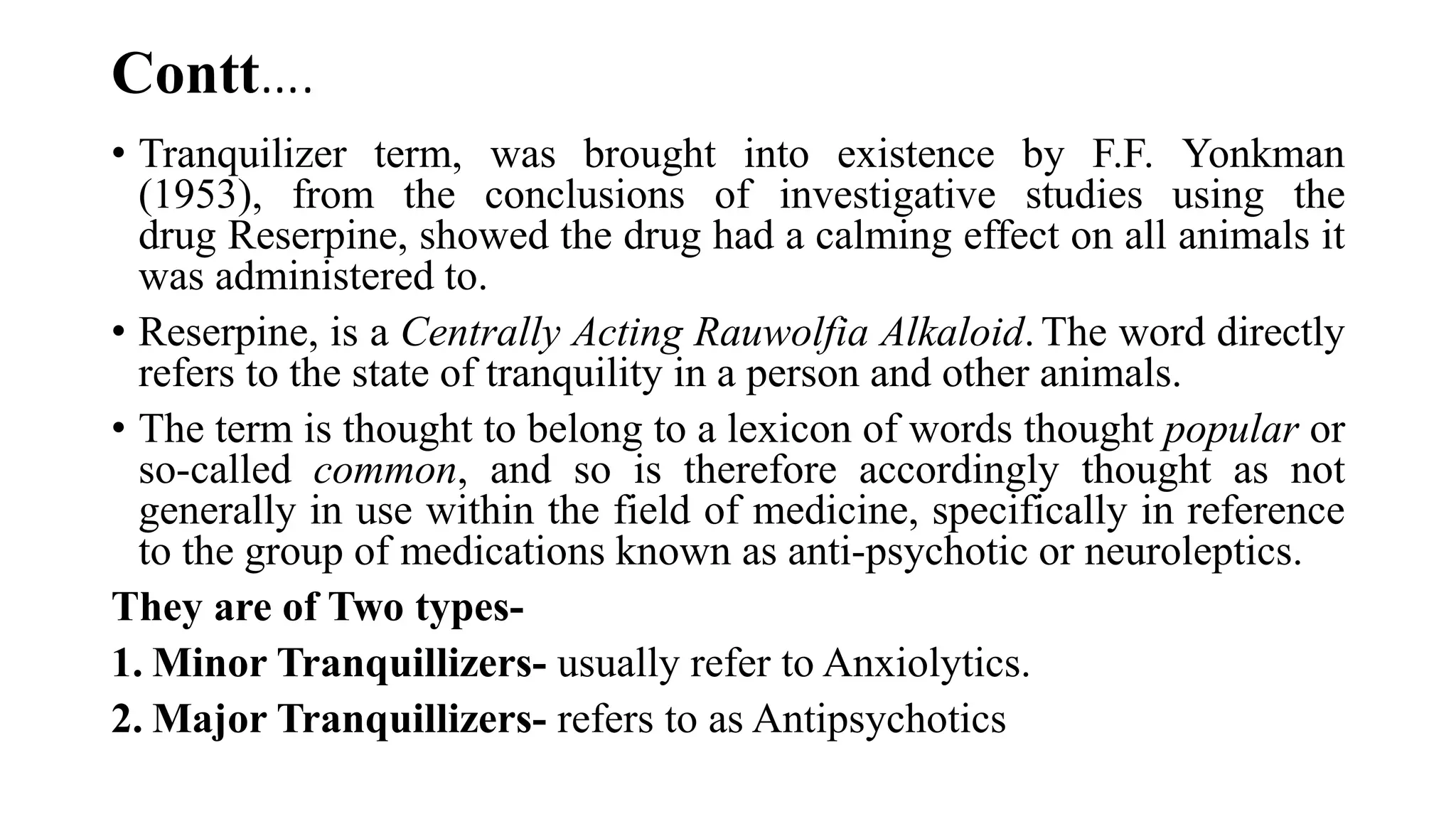 Tranquillizers | PPTX