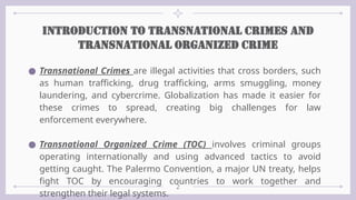 TRANSNATIONAL CRIME, ECONOMIC CRIMES, ORGANIZATION pptx | PPTX