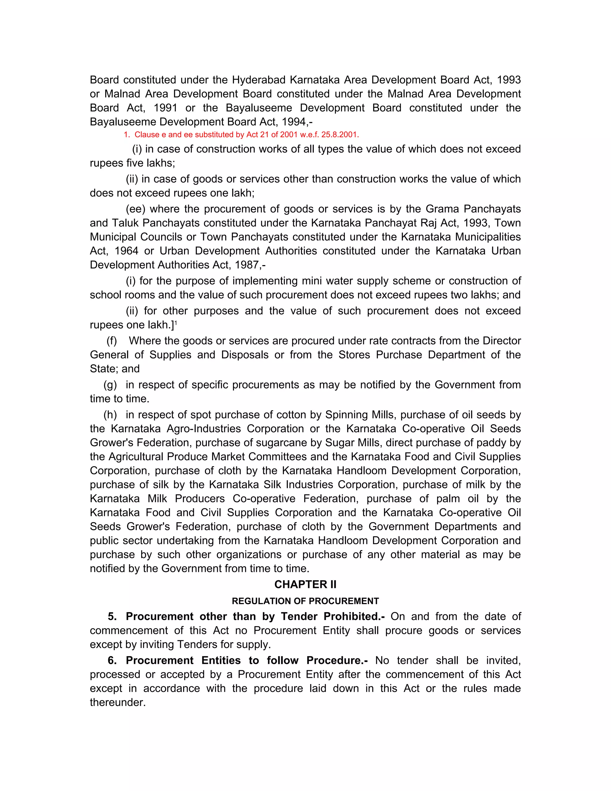 THE KARNATAKA TRANSPARENCY IN PUBLIC PROCUREMENTS ACT, 1999 | PDF