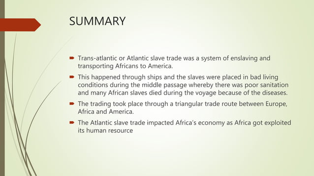 Trans atlantic slave trade 2 | PPTX