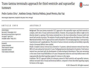 Frontobasal i̇nterhemispheric approach for large suprasellar ...