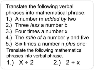 Translating Verbal Phrases to Mathematical phrases.pptx