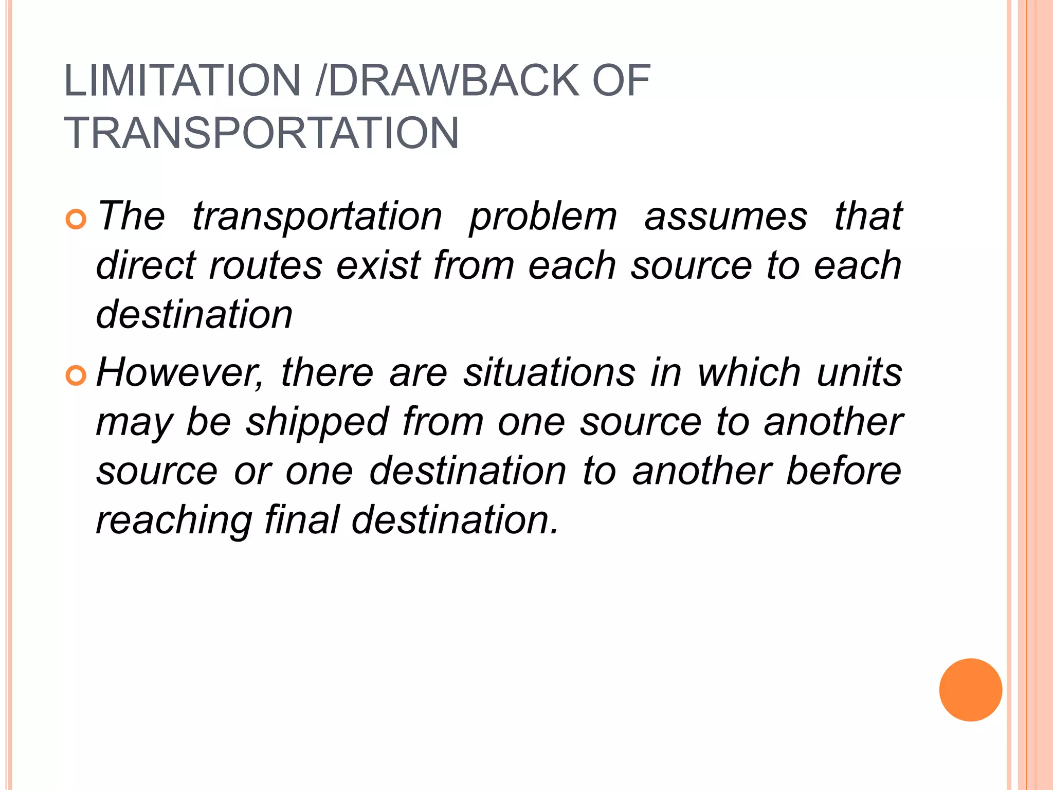 Trans shipment problem | PPTX | Logistics | Business