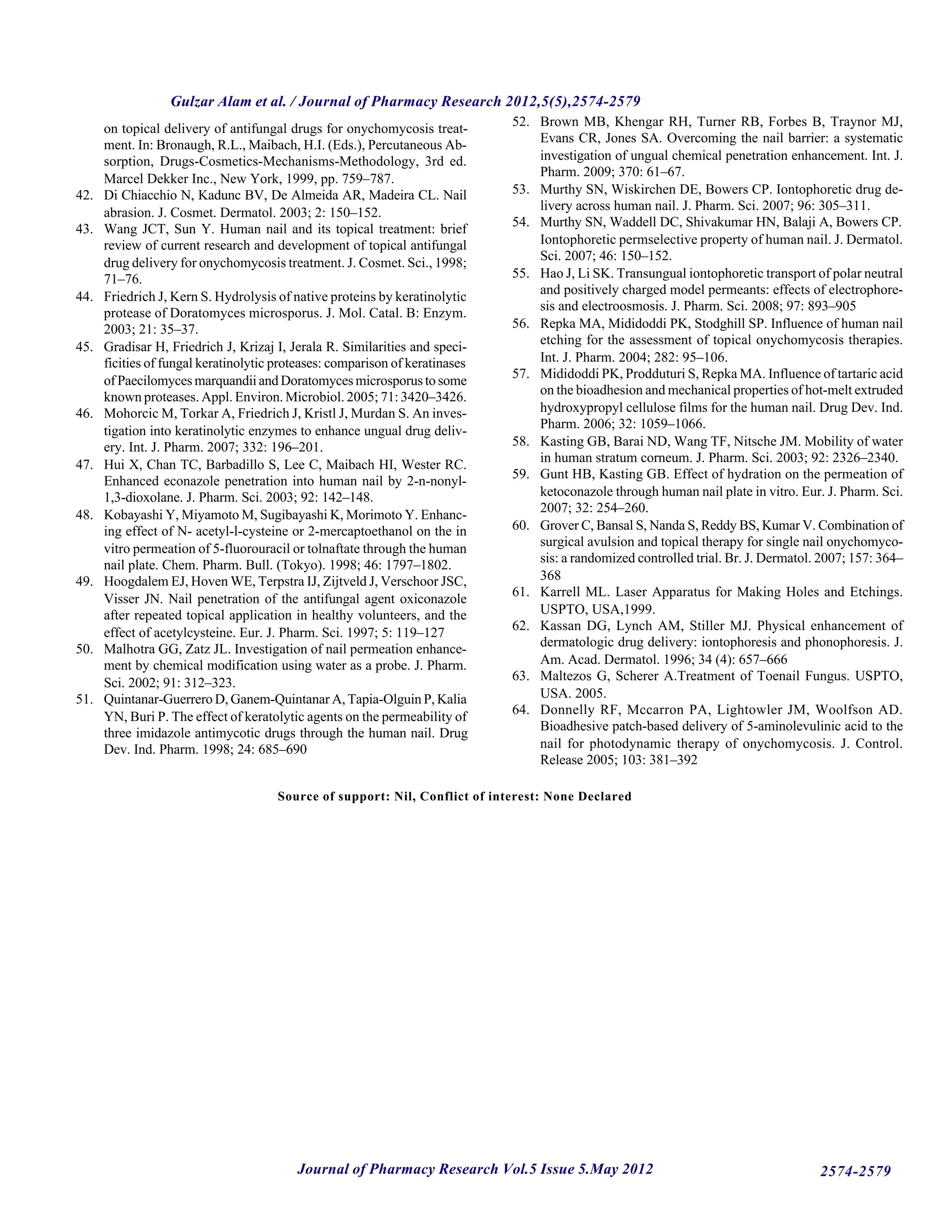 Trans ungual drug transport advancement and challenges | PDF