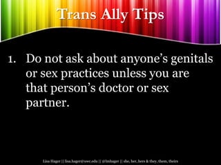 Transgender 101: The Basics & Media Representations | PPTX