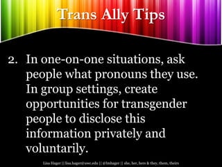 Transgender 101: The Basics & Media Representations | PPTX