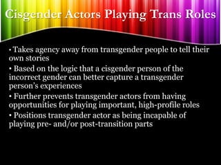 Transgender 101: The Basics & Media Representations | PPTX