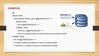 TRANSACCIONES | PPTX | Databases | Computer Software and Applications