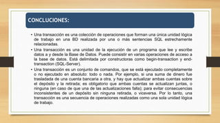 TRANSACCIONES | PPTX | Databases | Computer Software and Applications