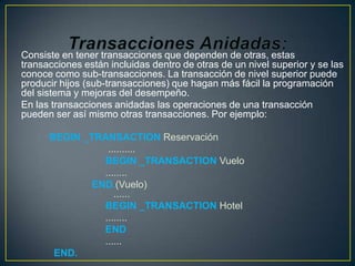 Administración de Transacciones - del tema 1 al 4 | PPTX
