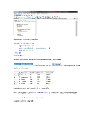 Transacciones en transact sql | DOCX