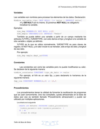Transacciones y sql procedural EN MySQL | PDF