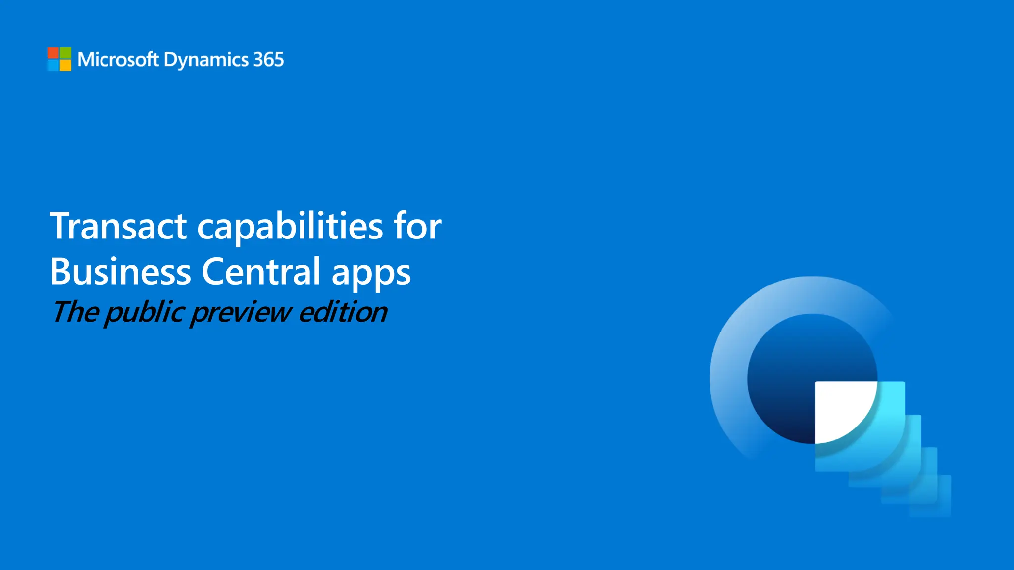 Transact capabilities for Business Central apps | PDF
