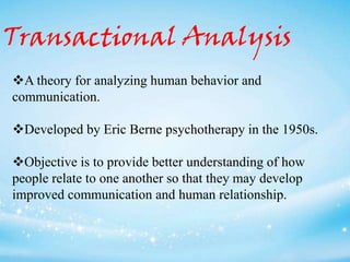 Transactional Analysis PPT - OB - Shimna | PPTX