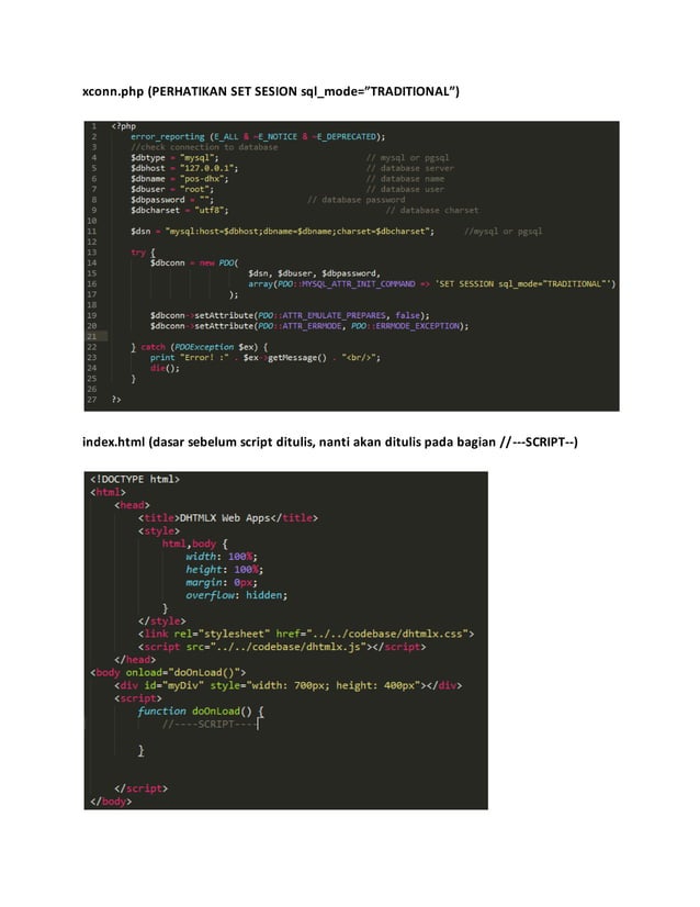 Belajar pemrograman berbasis web php dhtmlx part 8 Transaction | DOCX