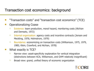 Transaction Cost Economics | PPT
