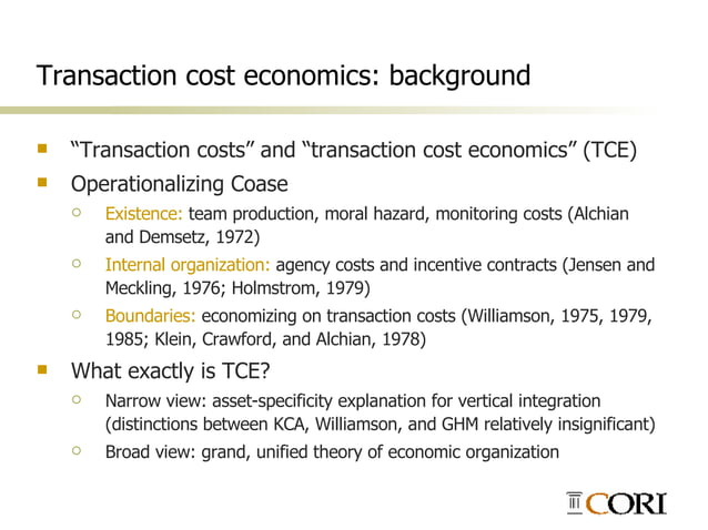 Transaction Cost Economics | PPT