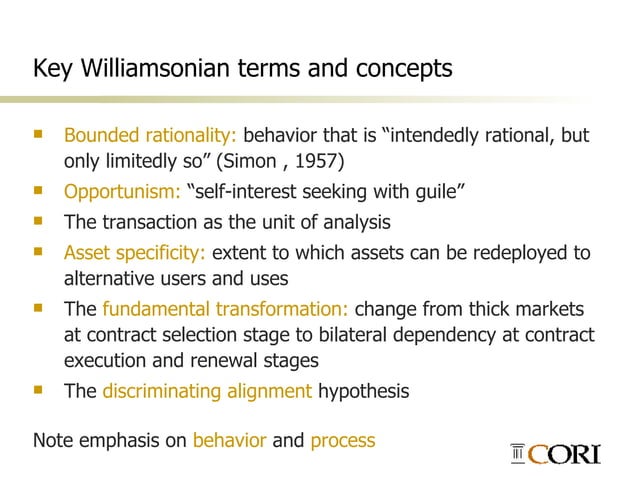 Transaction Cost Economics | PPT