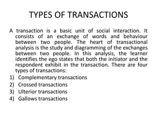 Transactional analysis- Part of Organisational Behaviour | PPT