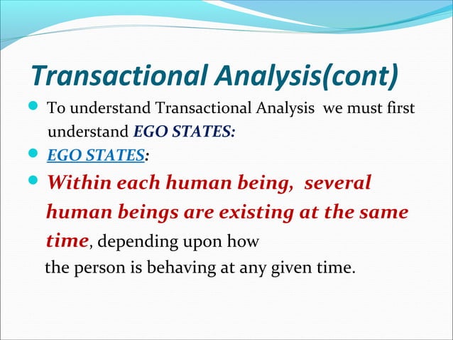 Transactional analysis 1 | PPT