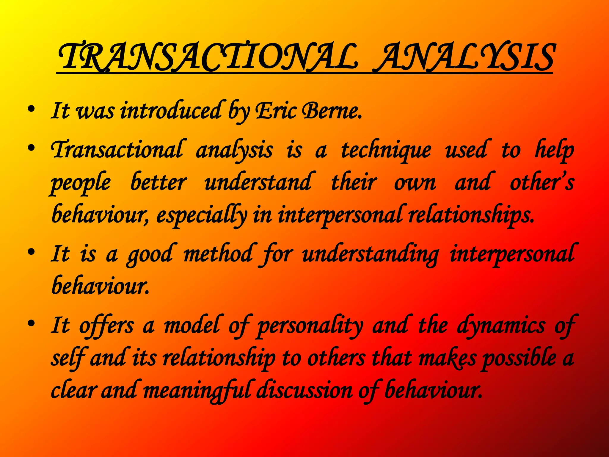 Transactional analysis | PPTX