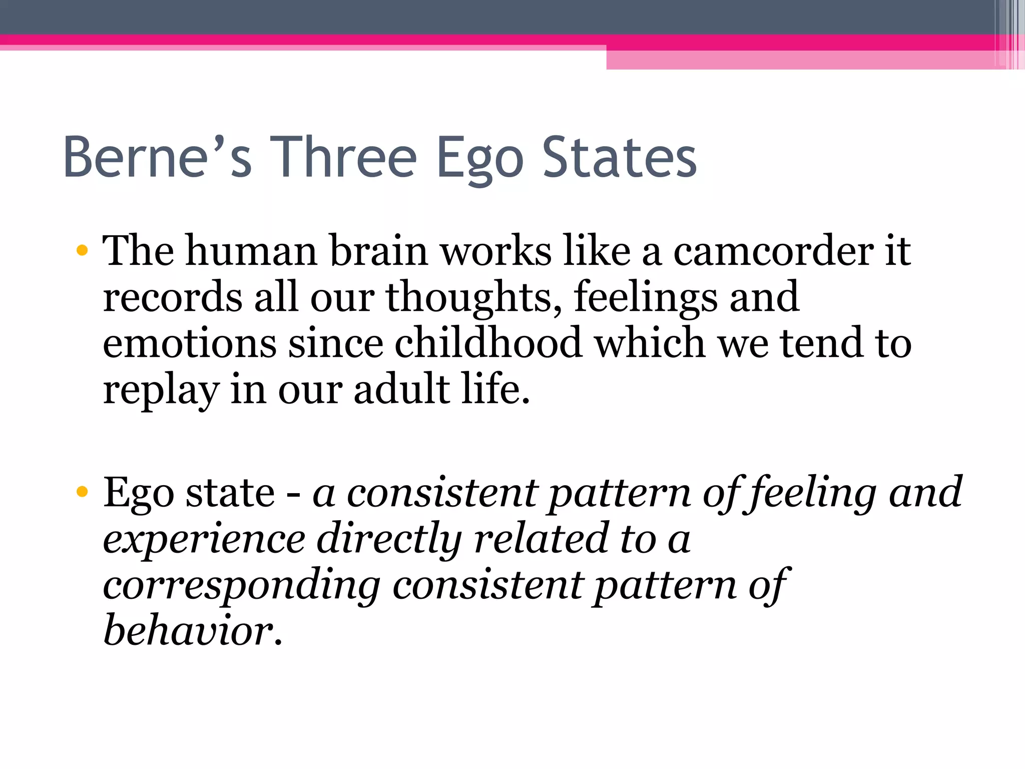 Transactional Analysis by Dr. Eric Berne | PPT